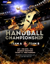 Handball match tournament poster design Template | PosterMyWall