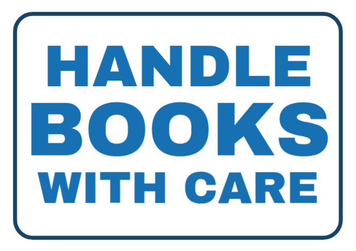 Handle Books With Care Sign Template Editable Printable Library ...