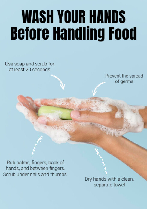 Handwashing Reminder Poster Template A4 | PosterMyWall