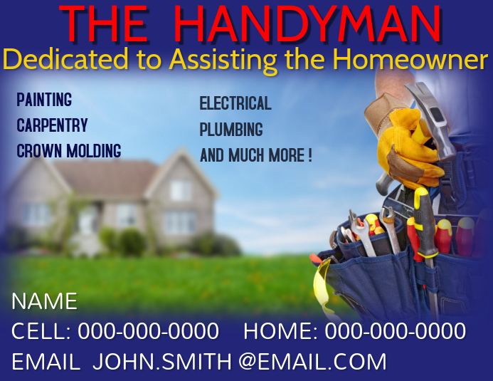HANDY MAN small business service HANDY MAN Template | PosterMyWall