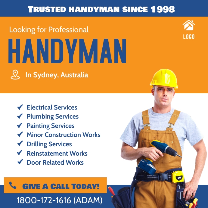 Copy of handyman advertising Template | PosterMyWall