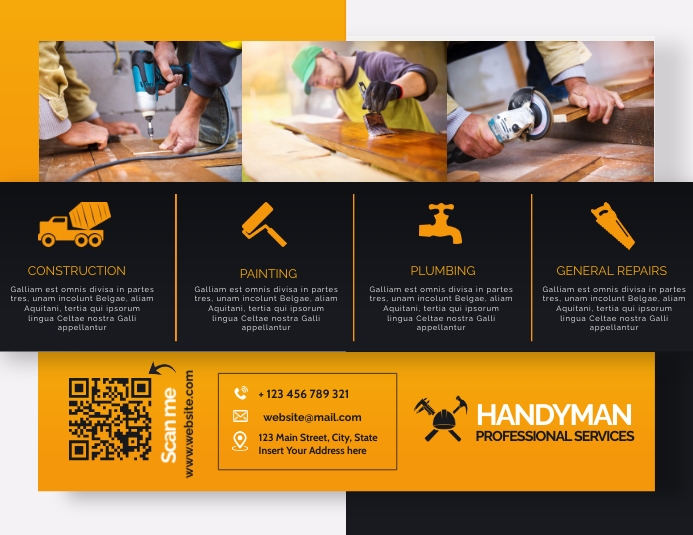 handyman construction services advertisement Template | PosterMyWall