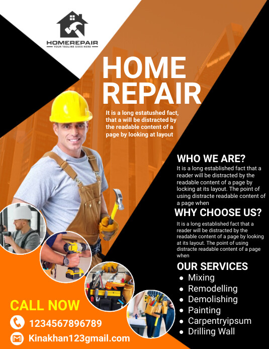 handyman flyer ,plumbing flyer, home repair f Template | PosterMyWall