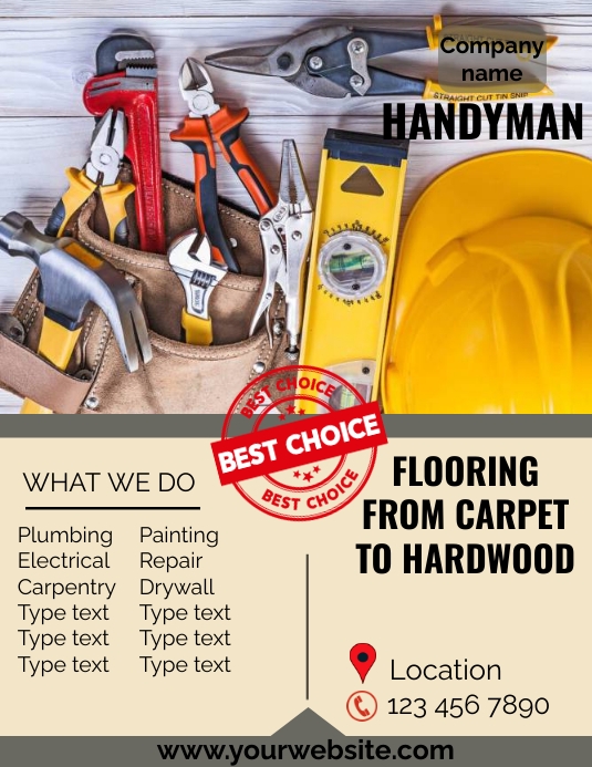 Handyman flyer Template | PosterMyWall