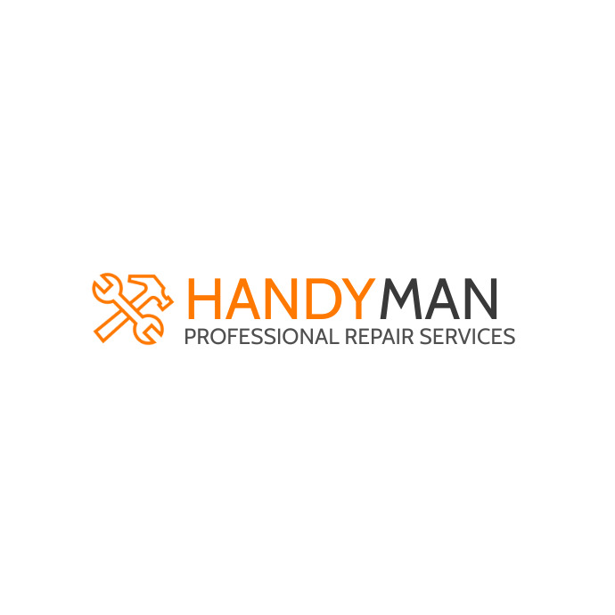 handyman logo template design orange and grey | PosterMyWall