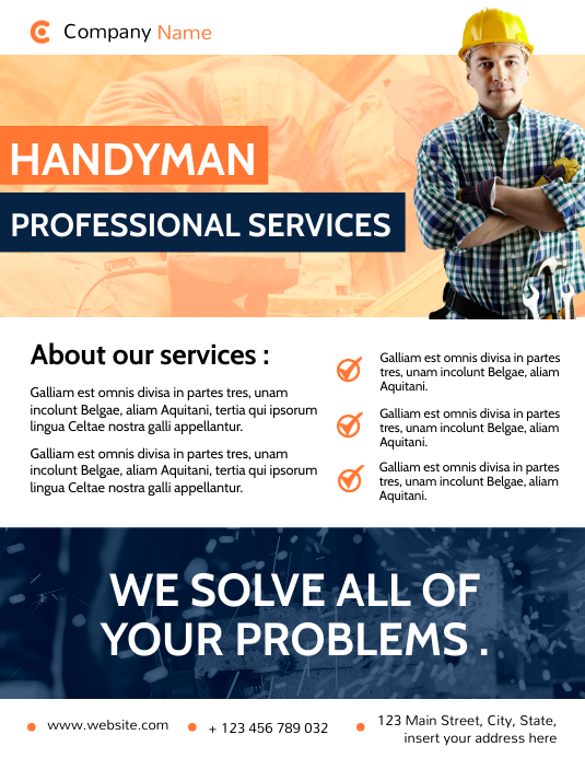 Copy of Handyman professional services advertising wh | PosterMyWall