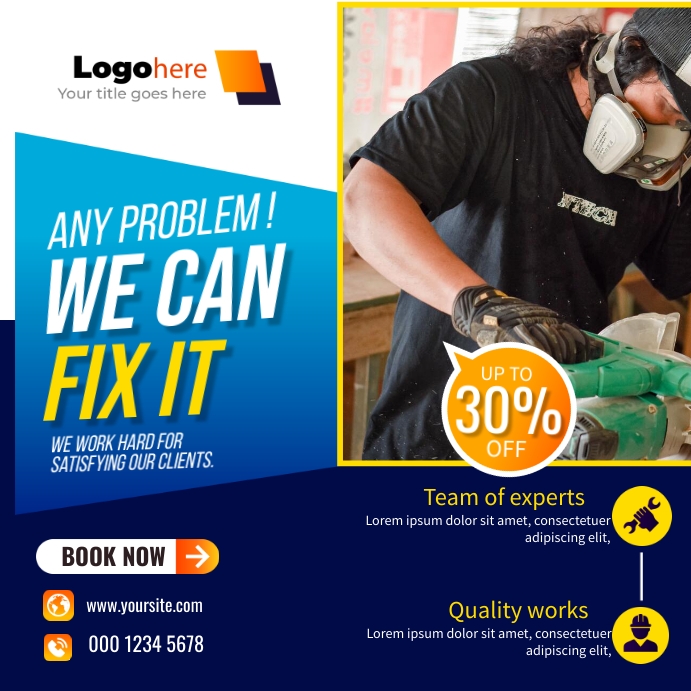 Handyman Service ADS Template | PosterMyWall