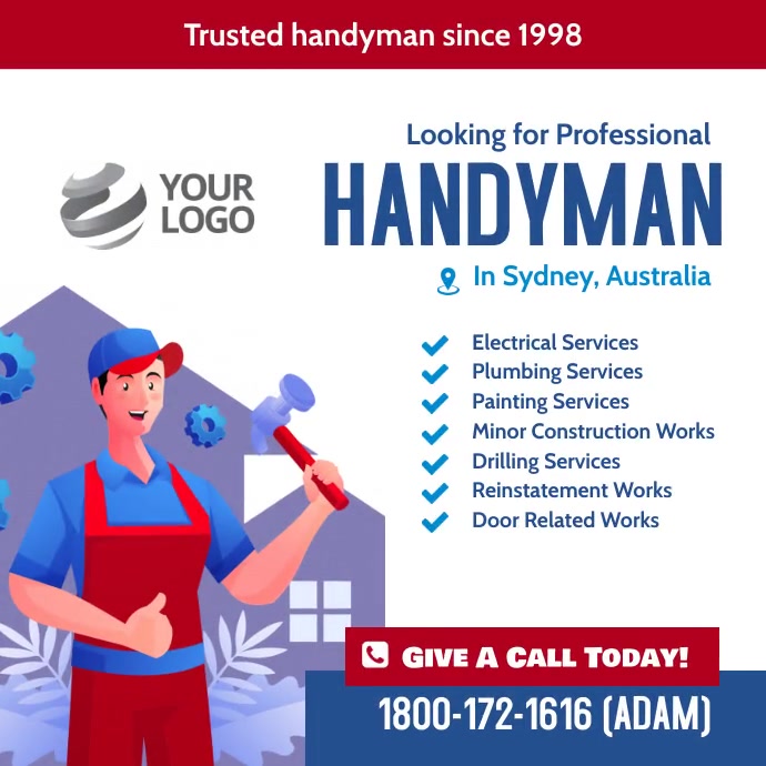 Handyman Service flyer instagram Template | PosterMyWall