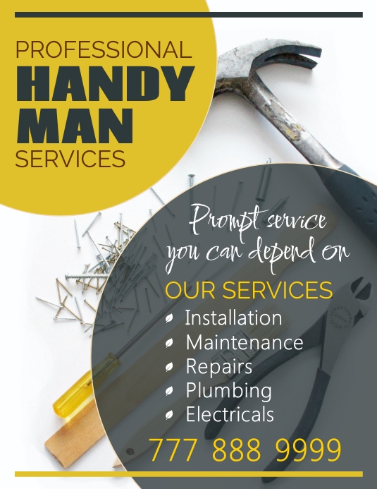 Handyman Services Flyer Template | PosterMyWall