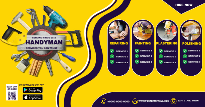 Copy of Handyman Services Promo Advertisement Faceboo | PosterMyWall