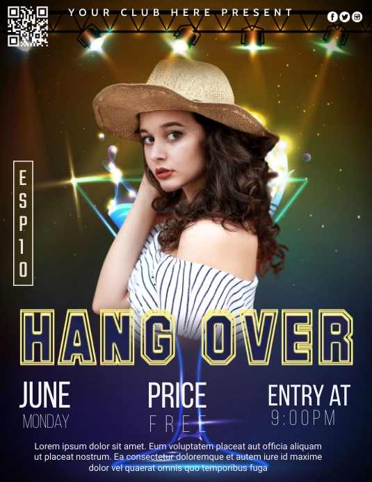 Hang Over Ads Template | PosterMyWall