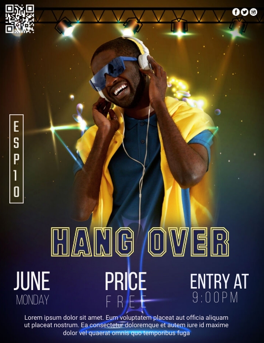 Hang Over Flyer Template | PosterMyWall