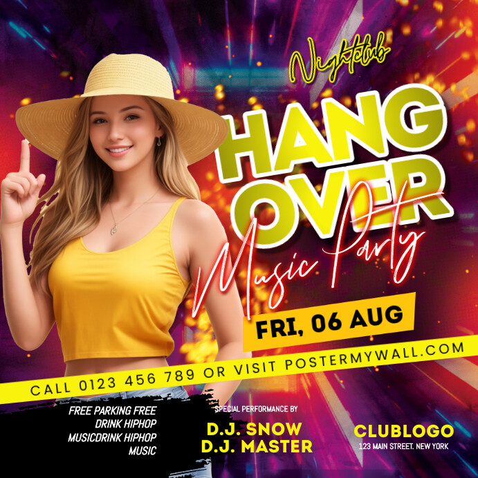 hang over music party Templat | PosterMyWall