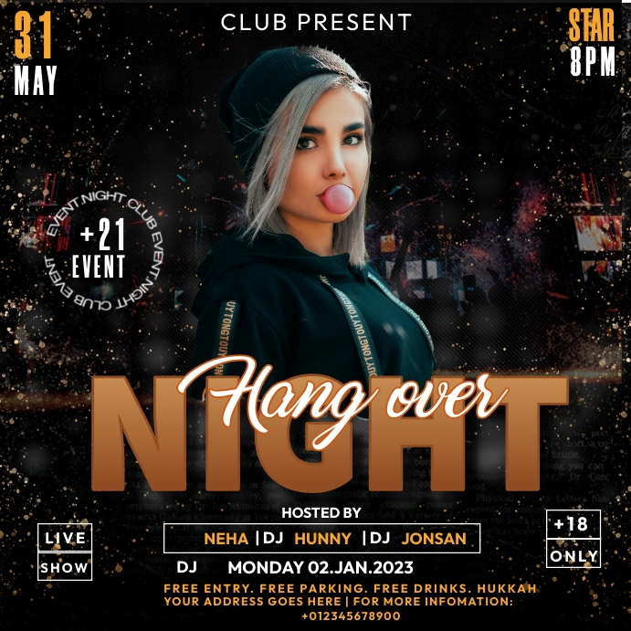 Hang Over Night Party Template | PosterMyWall