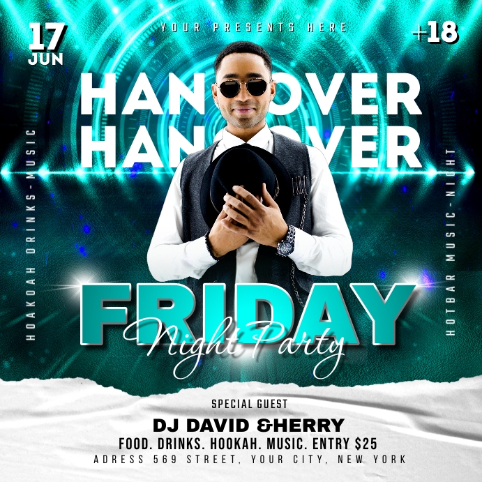 HANG OVER PARTY Template | PosterMyWall
