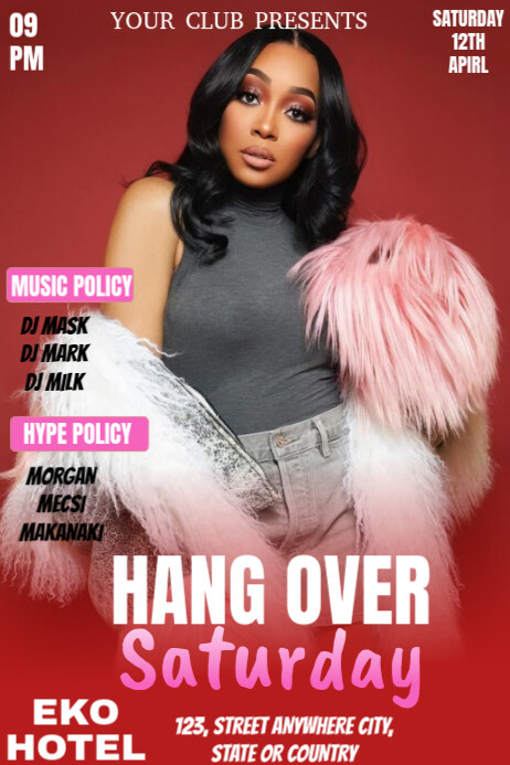 Copy of Hang over Saturday | PosterMyWall