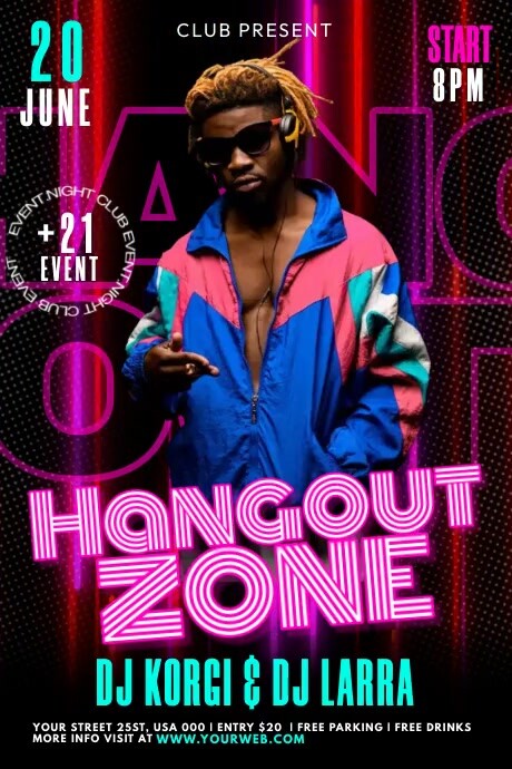 Copy of Hangout Zone Club Party | PosterMyWall