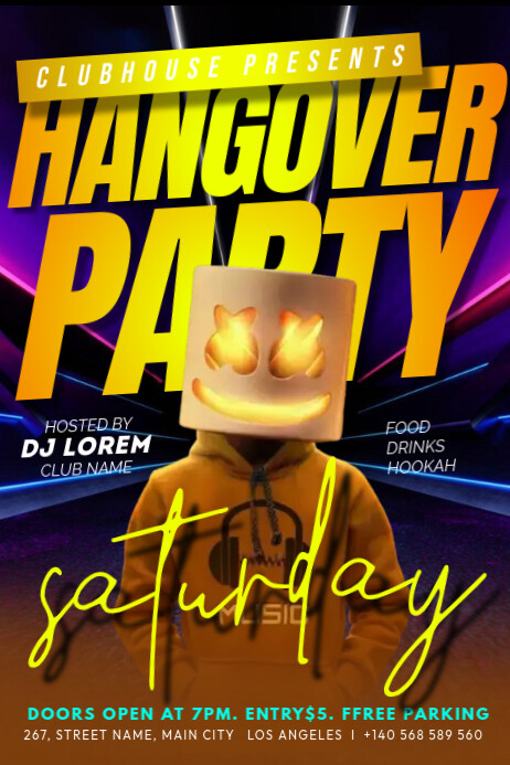 hangover,.a Template | PosterMyWall