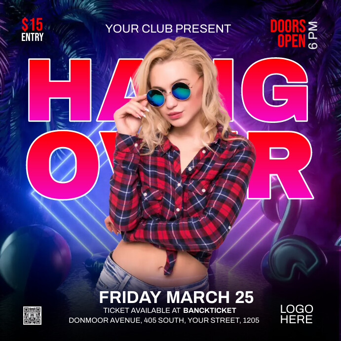 Hangover Club Party Ads Template | PosterMyWall