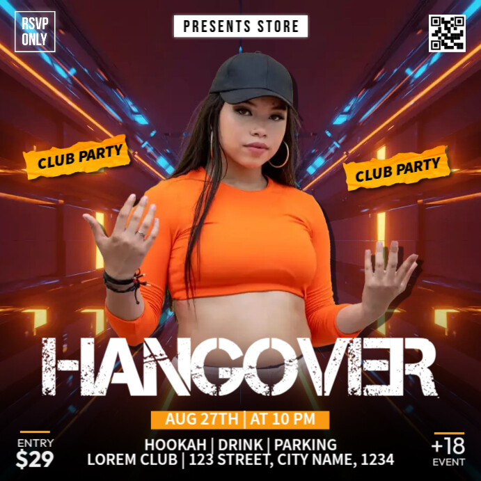 Hangover Club Party Template | PosterMyWall