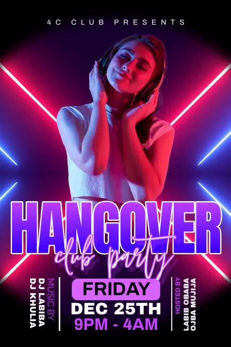 Plantilla de Hangover Club Party | PosterMyWall