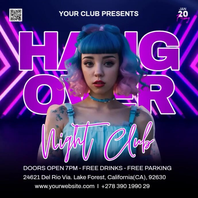 Hangover Club Party Video Template | PosterMyWall