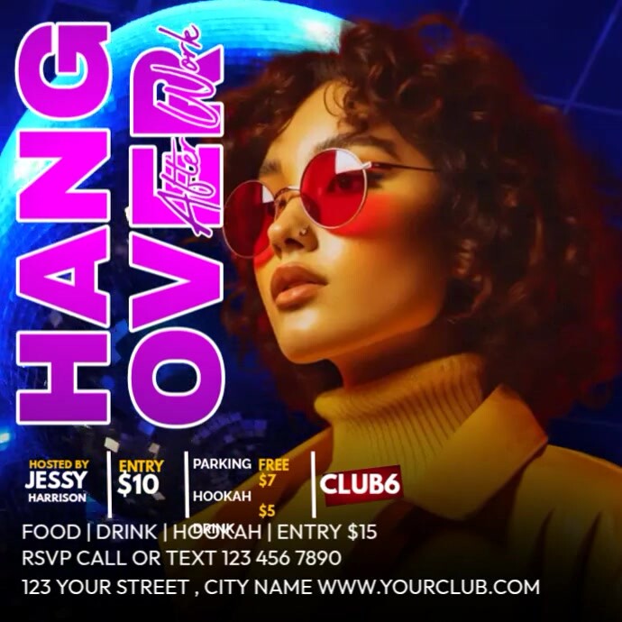 Hangover Club Party Video Template | PosterMyWall