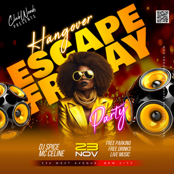 Copy of Hangover Escape Friday Night Club party Instagram post flyer ...