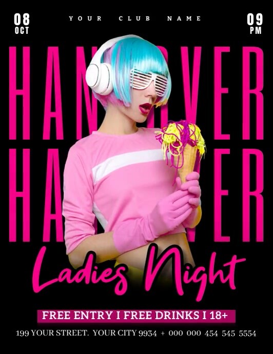 Plantilla de Hangover Ladies Night | PosterMyWall