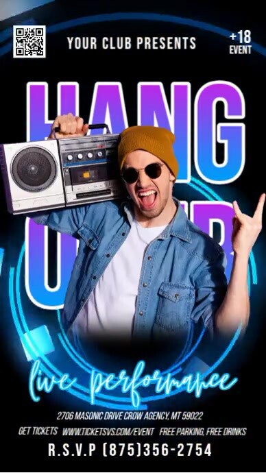 Hangover Live Performance Video Template | PosterMyWall