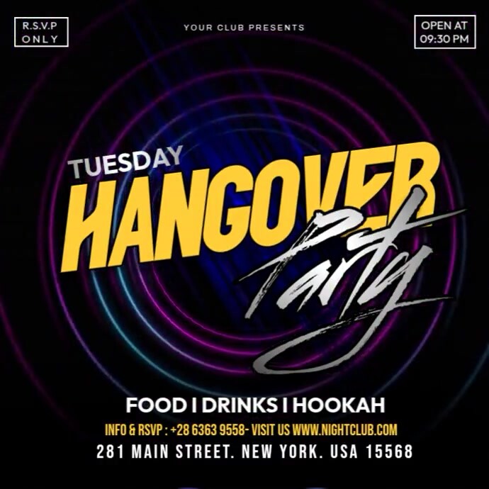 Hangover Night Party Template | PosterMyWall