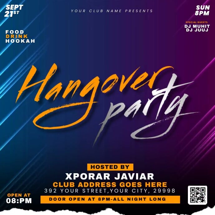 Hangover Party Ads Template | PosterMyWall