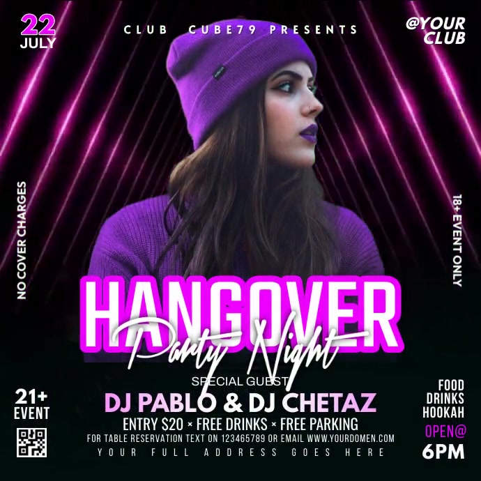 Hangover party night Template | PosterMyWall