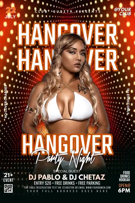 Copy of Hangover party night | PosterMyWall