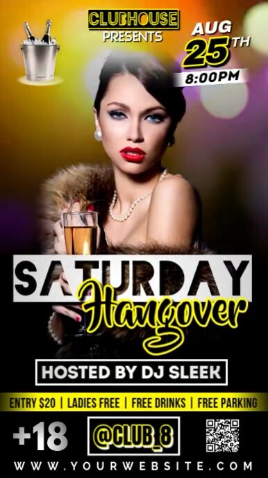 Plantilla de HANGOVER SATURDAY PARTY FLYER TEMPLATE | PosterMyWall