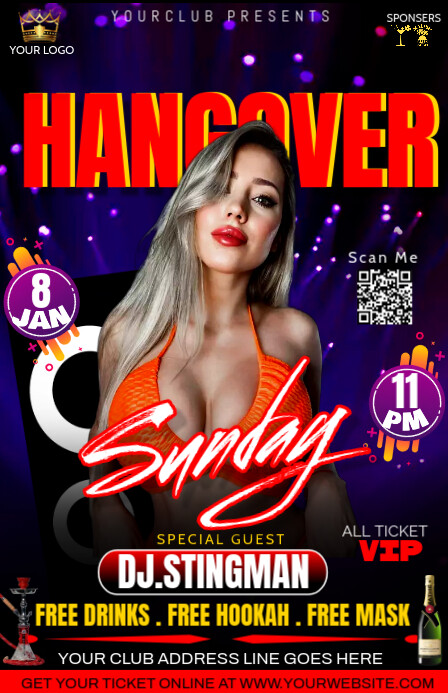 HANGOVER SUNDAY Template | PosterMyWall