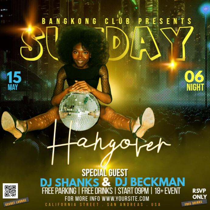 Hangover Sunday Party ads Template | PosterMyWall