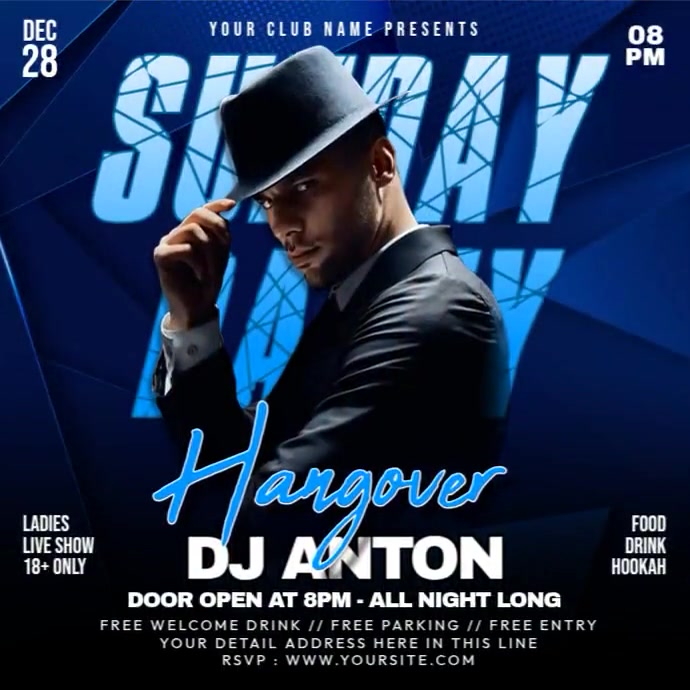 Hangover Sunday Party Template | PosterMyWall