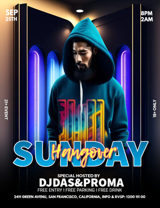 Hangover Sunday Party Template | PosterMyWall
