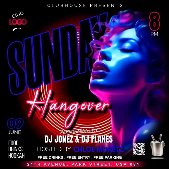 HANGOVER SUNDAY PARTY FLYER TEMPLATE POSTER | PosterMyWall