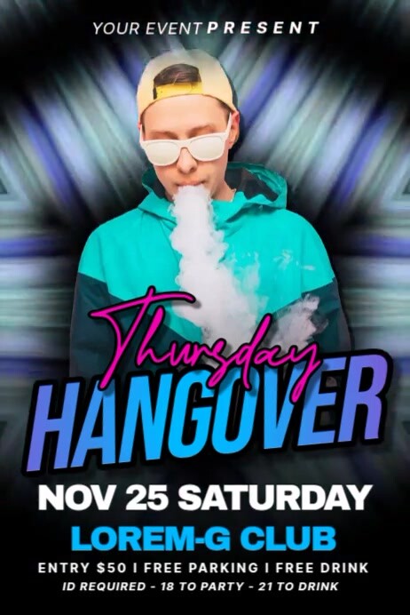 Plantilla de Hangover Thursday Party | PosterMyWall