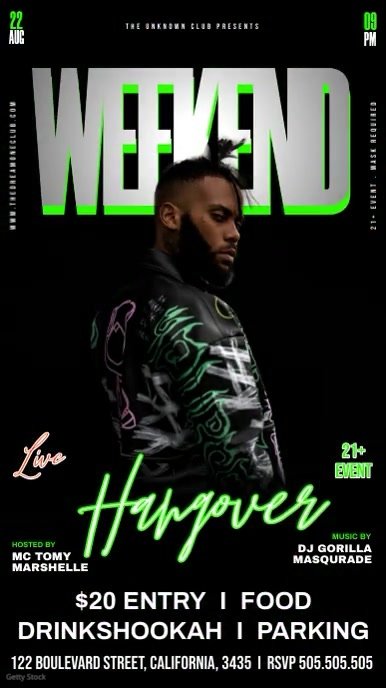 Plantilla de Hangover Weekend Party Video | PosterMyWall