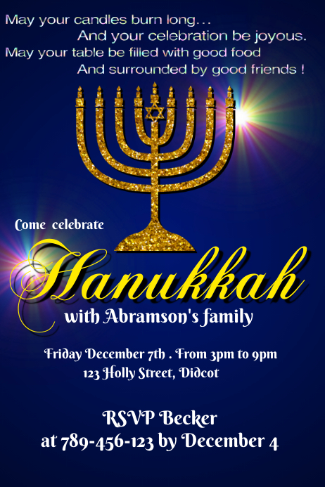 Hanukkah Celebration Template | PosterMyWall