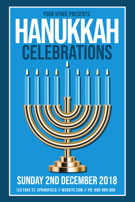 Hanukkah Celebrations Poster Template | PosterMyWall