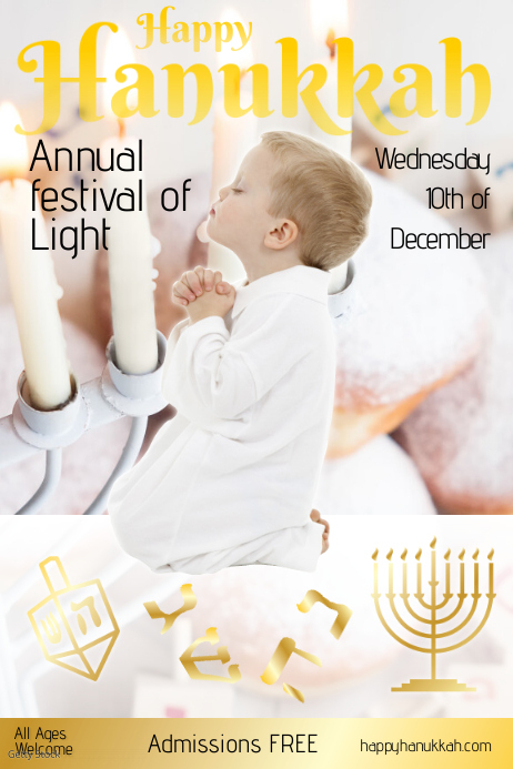 Hanukkah event flyer Template | PosterMyWall
