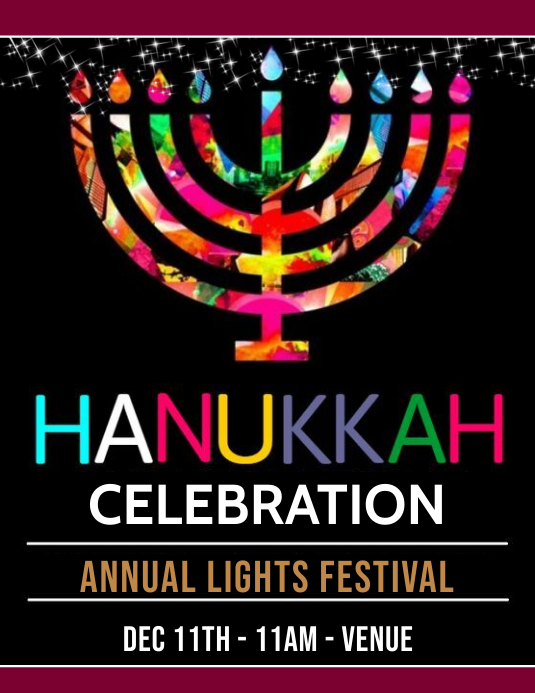 Hanukkah Festival Celebration poster . Template | PosterMyWall