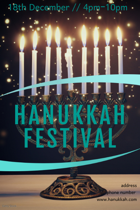 Hanukkah Festival Poster Template | PosterMyWall