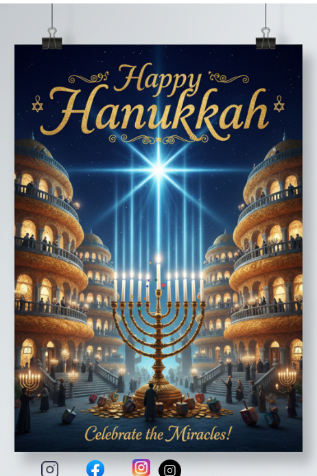 Hanukkah Flyer Design Poster Template | PosterMyWall