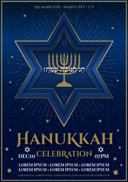 HANUKKAH POSTER Template | PosterMyWall