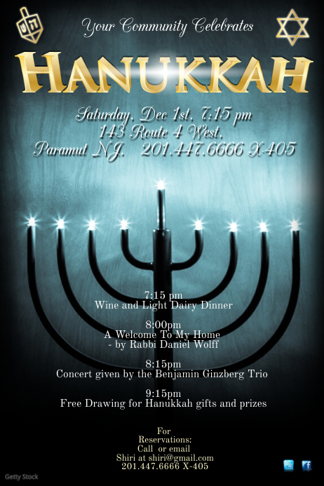 Hanukkah Poster Template | PosterMyWall